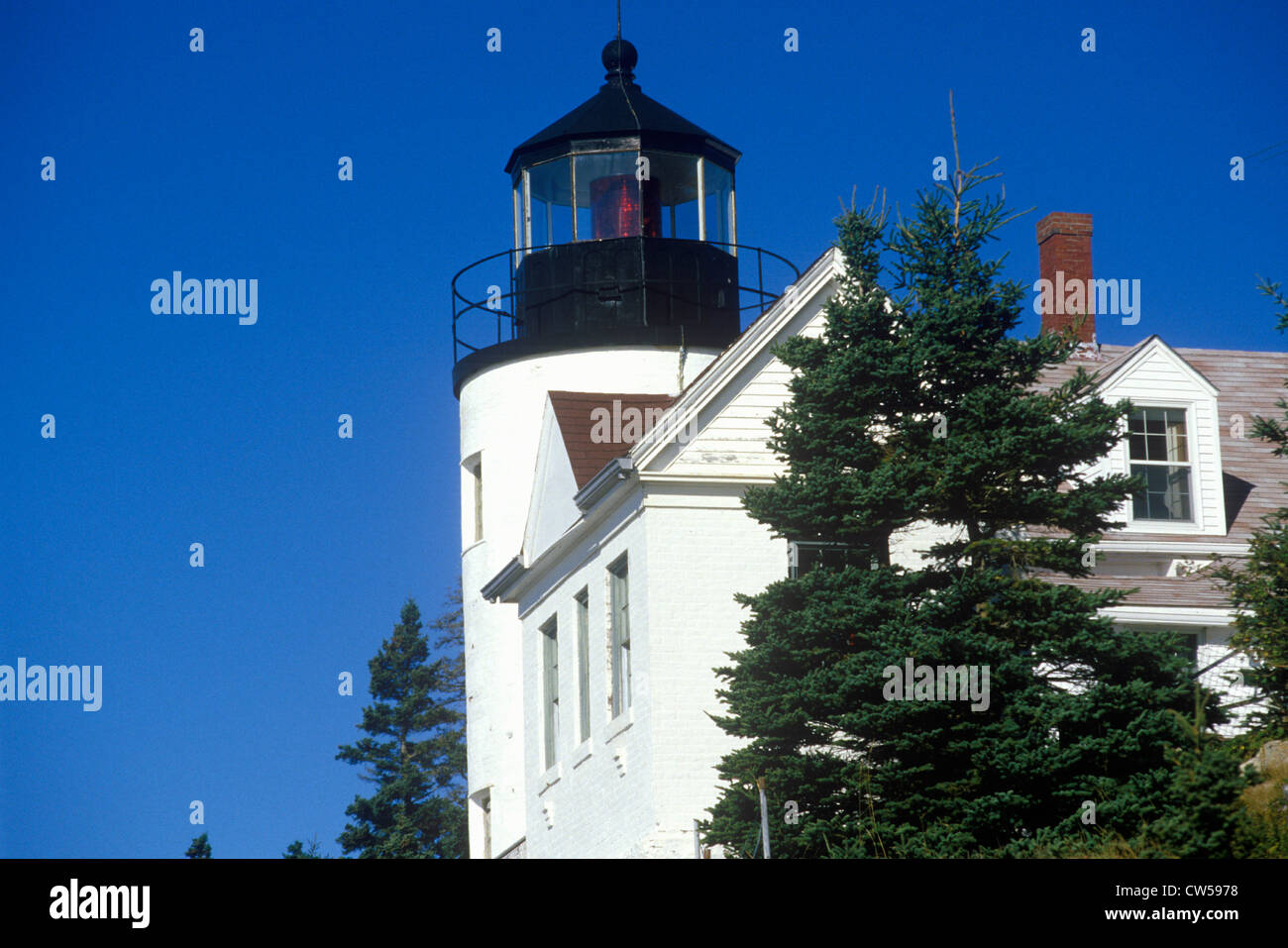 Bass Harbor Head Light Lighthouse on Blue Hill Bay in Maine, ME Stock ...