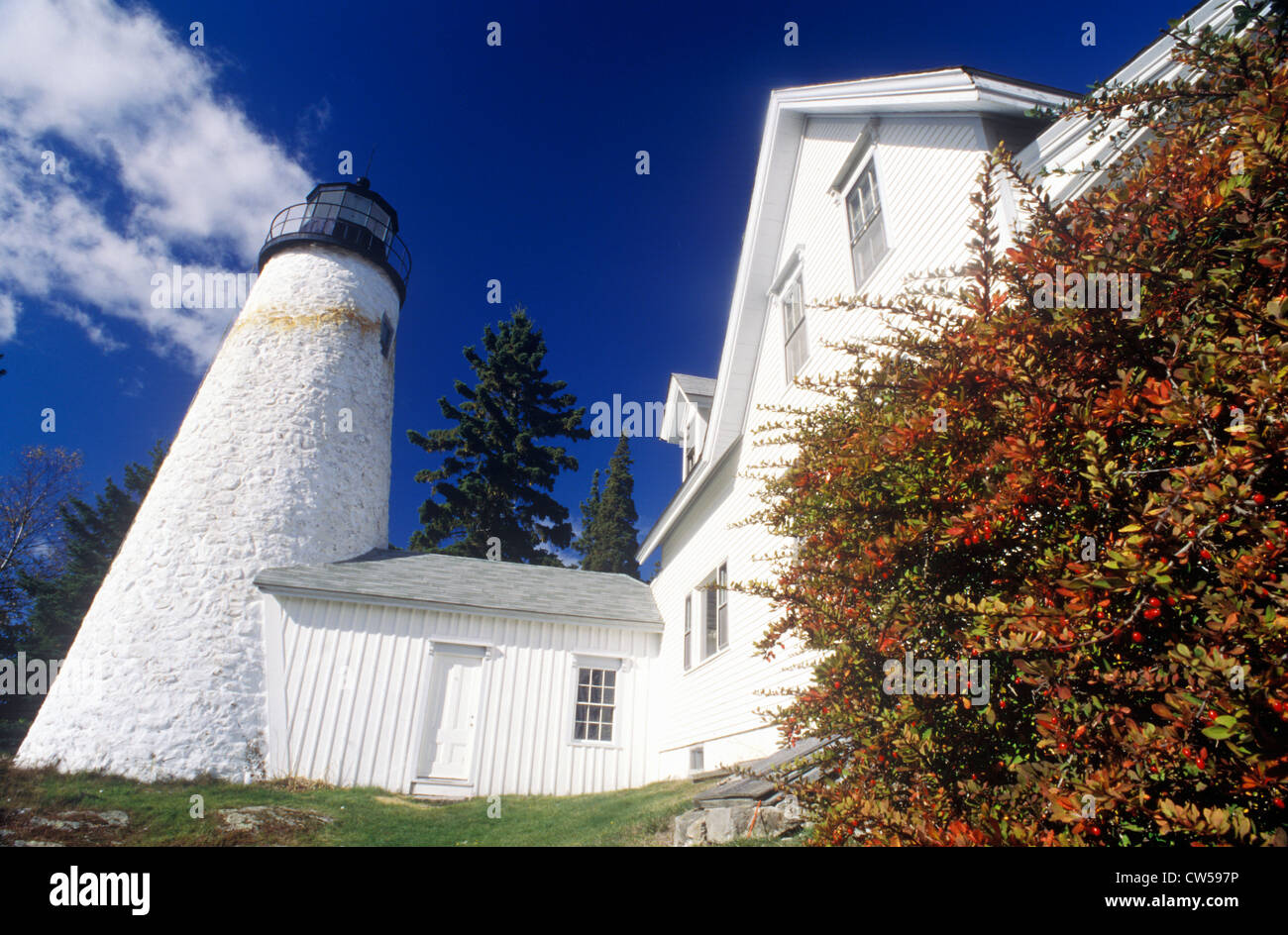 Private lighthouse in Castine, ME Stock Photo - Alamy