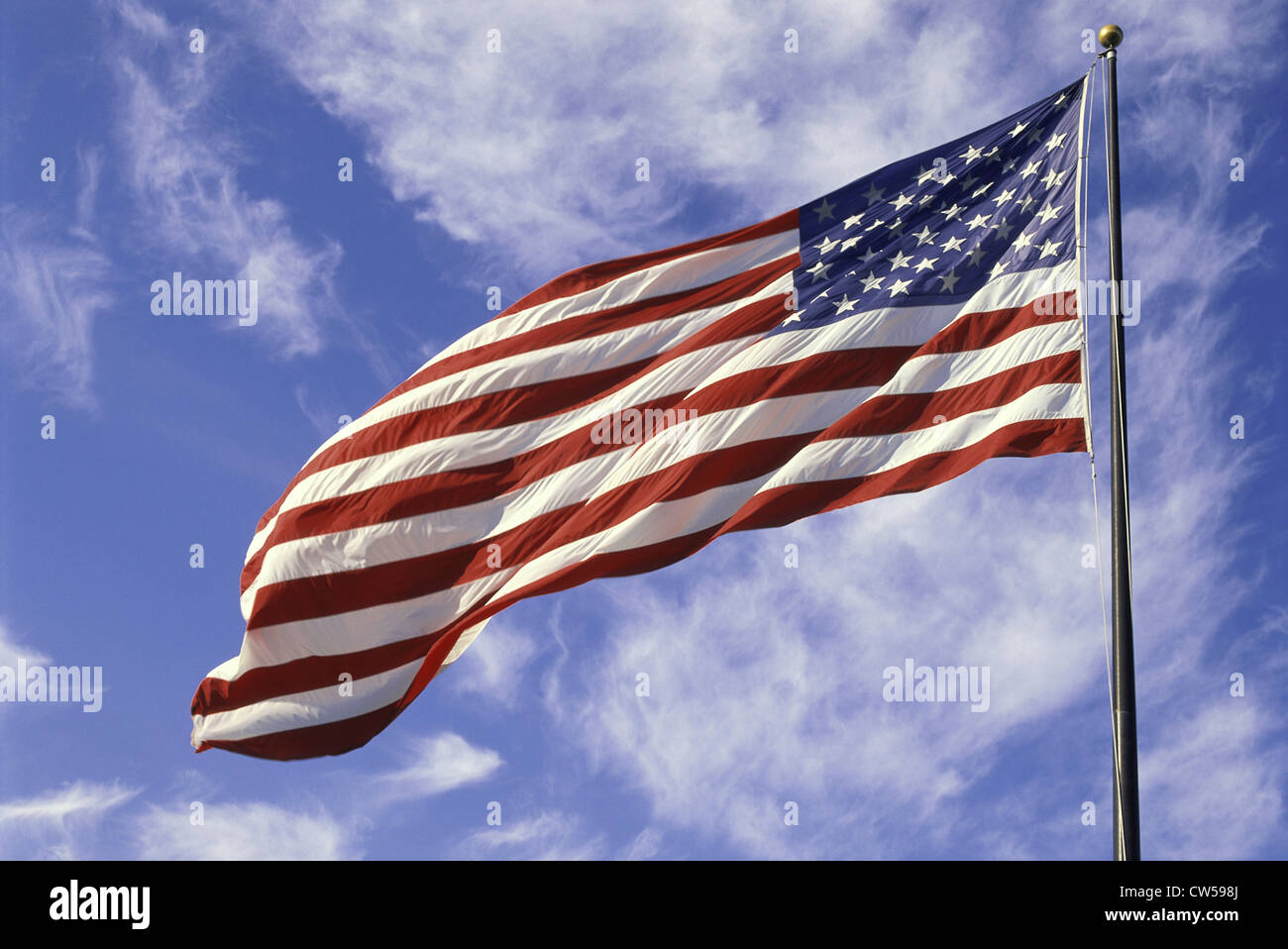 American flag fluttering Stock Photo - Alamy