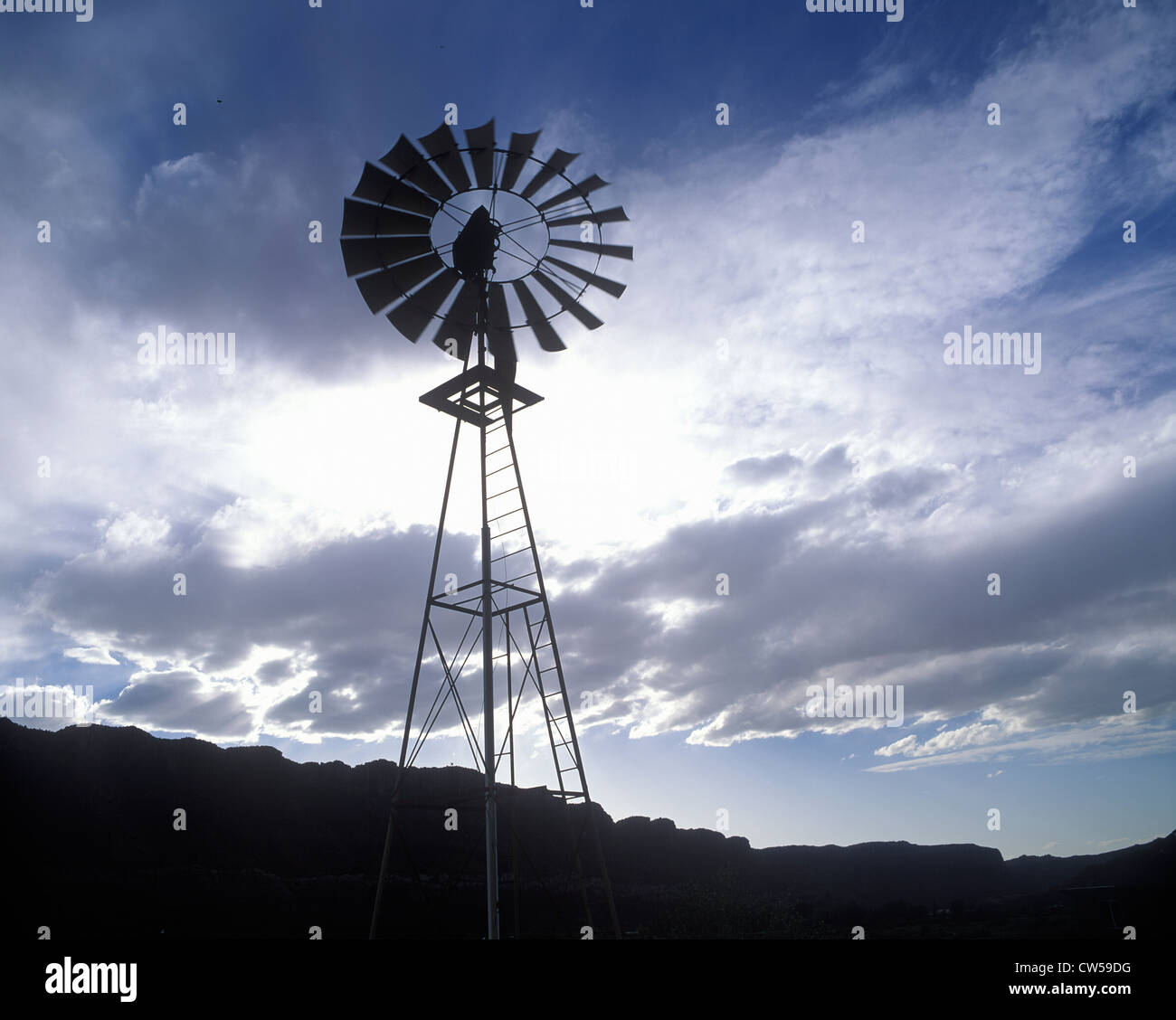 Windmill on ranch near Roundtable Mountain, UT Stock Photo - Alamy