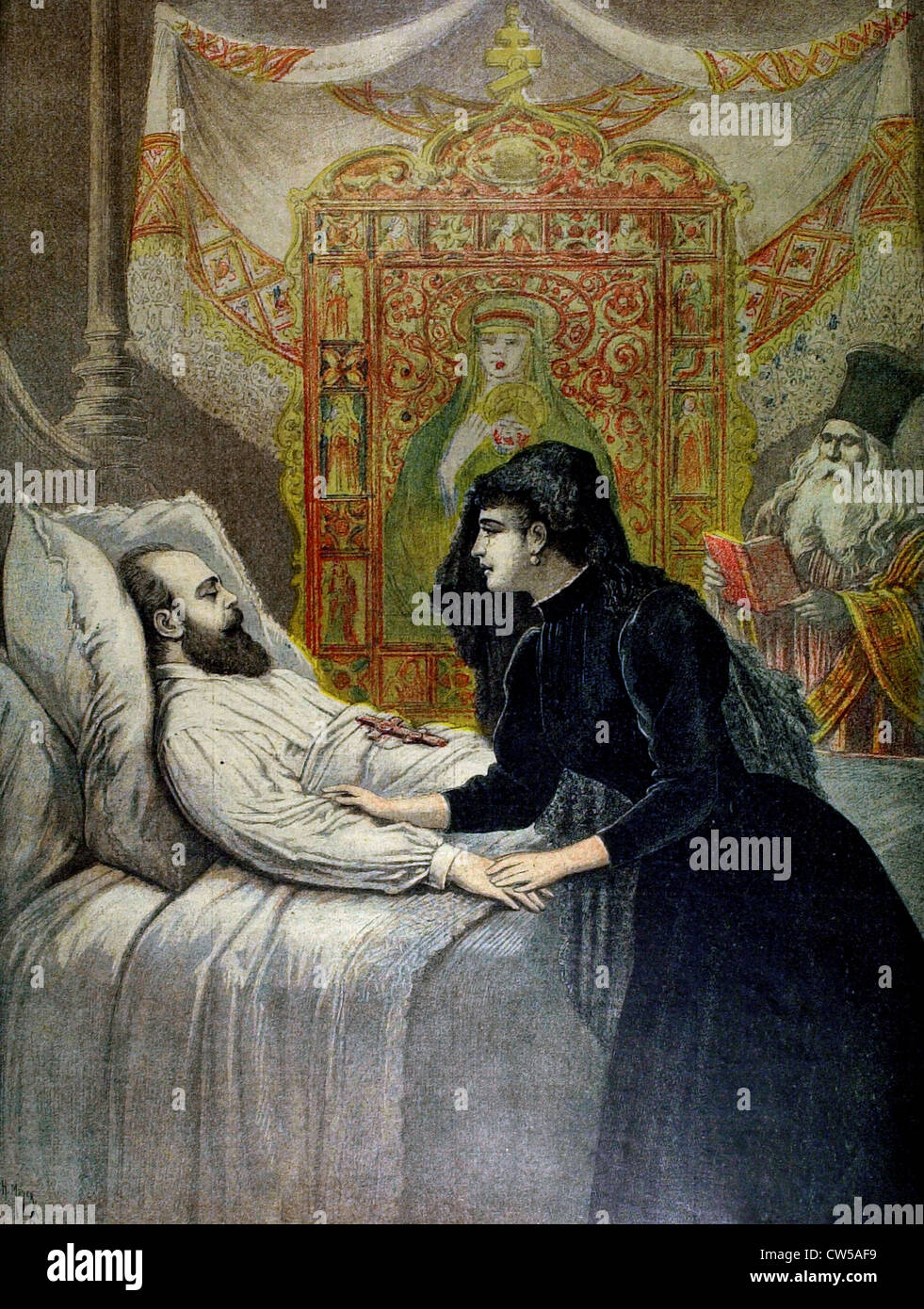 The Czar of Russia, Alexander III, on his deathbed in "Le Petit Journal ...