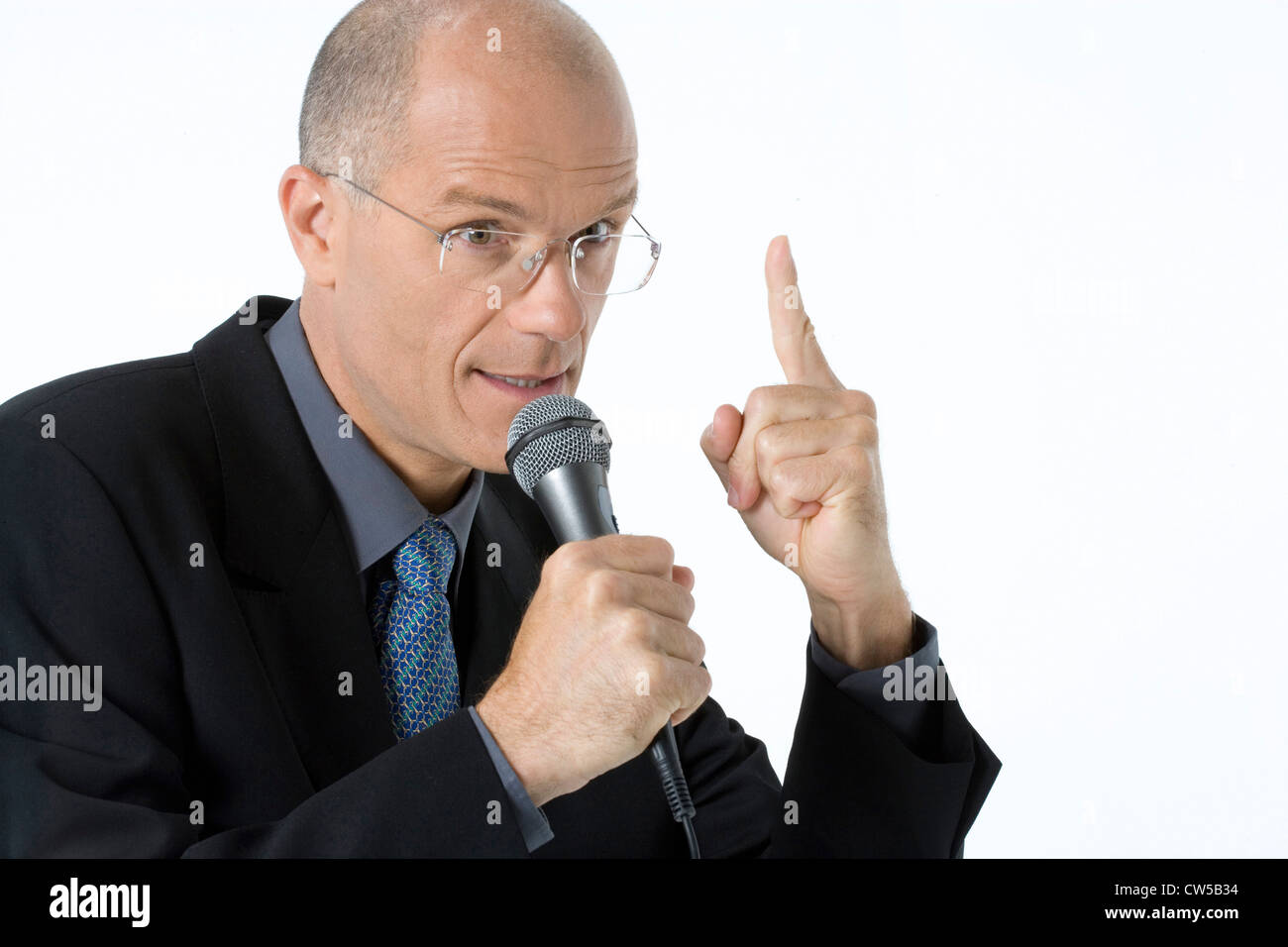 Communication leadership looking away gesturing microphone hi-res stock ...