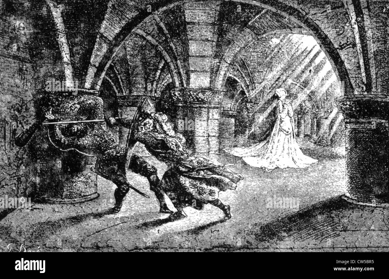 Gustave Doré, Drawing for a tale of chivalry Stock Photo - Alamy