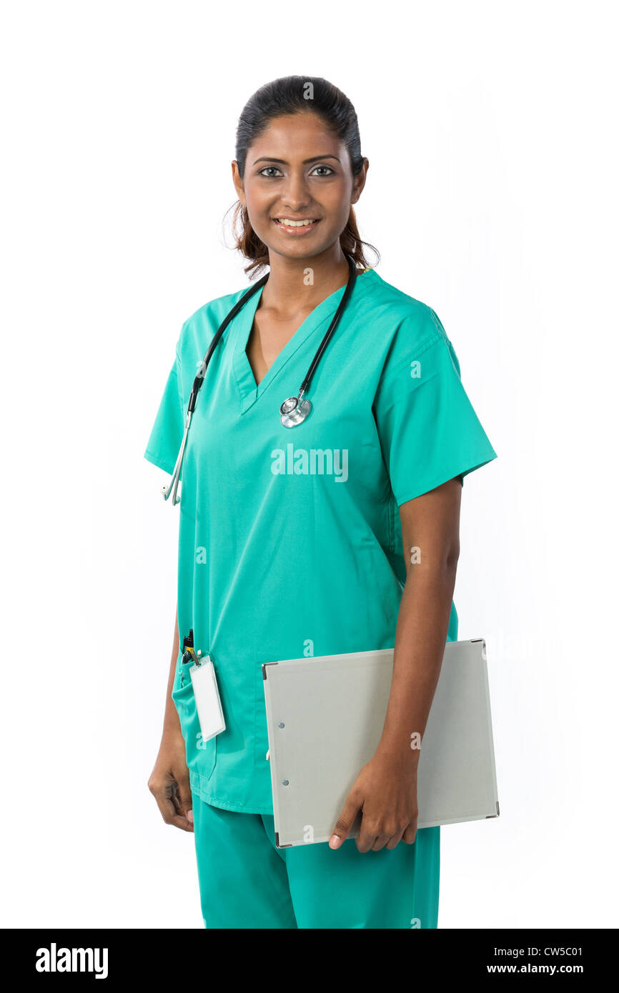 Portrait of a happy Female Indian Doctor Stock Photo - Alamy
