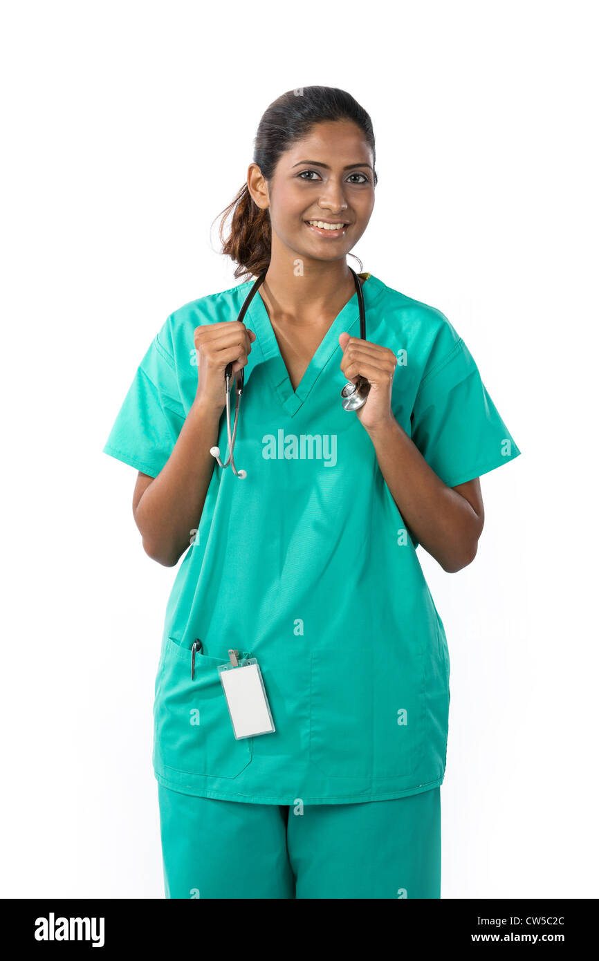 Portrait of a happy Female Indian Doctor Stock Photo - Alamy