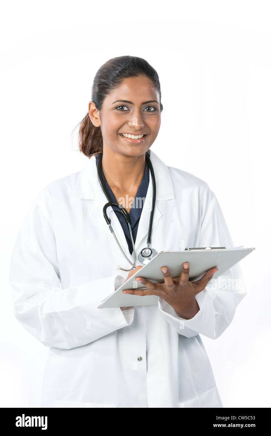 Portrait of a happy Female Indian Doctor Stock Photo - Alamy