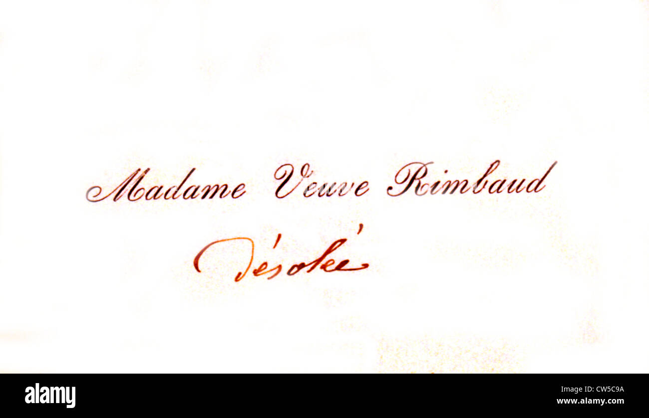 Handwritten letter sent to Arthur Rimbaud Stock Photo - Alamy