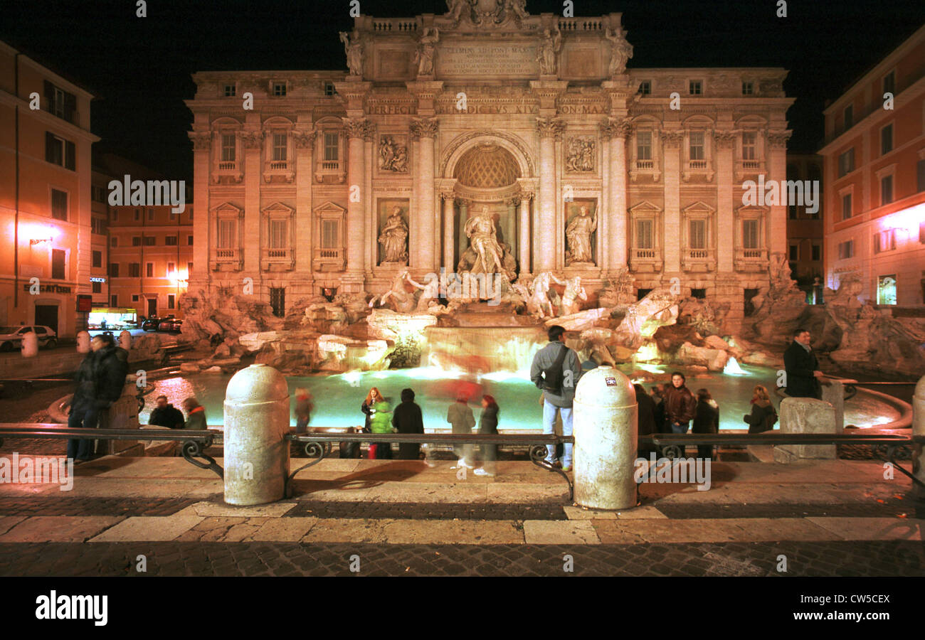 Rome, the Trevi Fountain and Palazzo Poli Stock Photo - Alamy