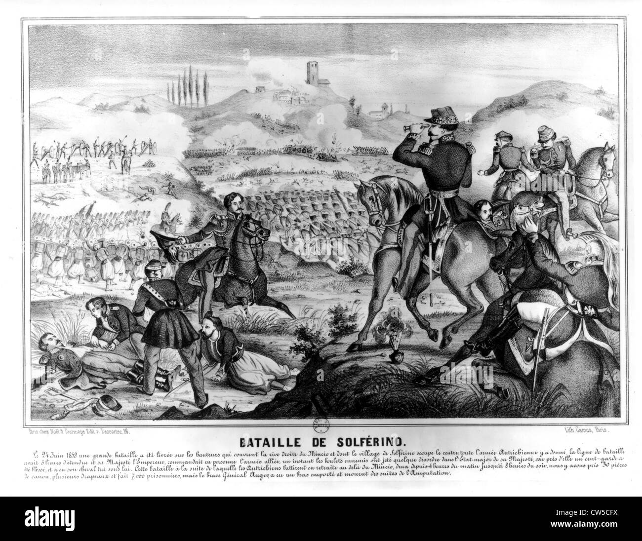 Italian Expedition, Battle of Solferino: Napoleon III watching the ...