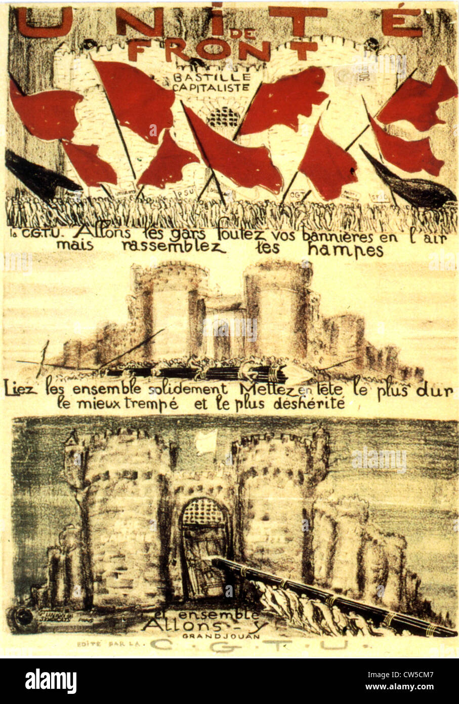 CGTU propaganda poster by Grandjouan, appealing to workers unity Stock ...