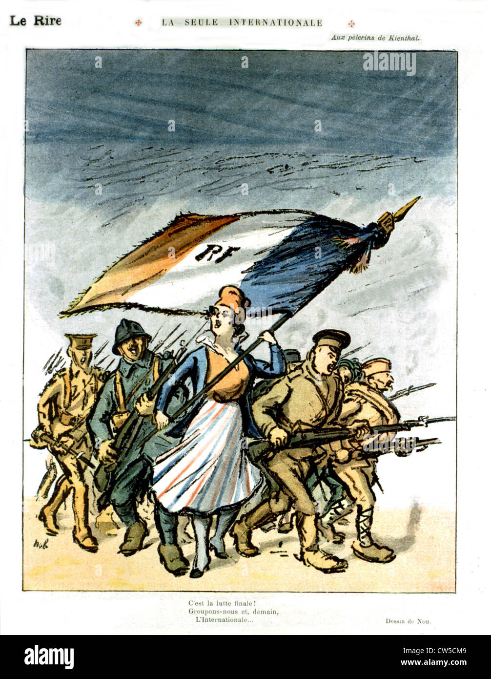 Satirical cartoon by Nob in "Le Rire" about the "Internationale" song ...