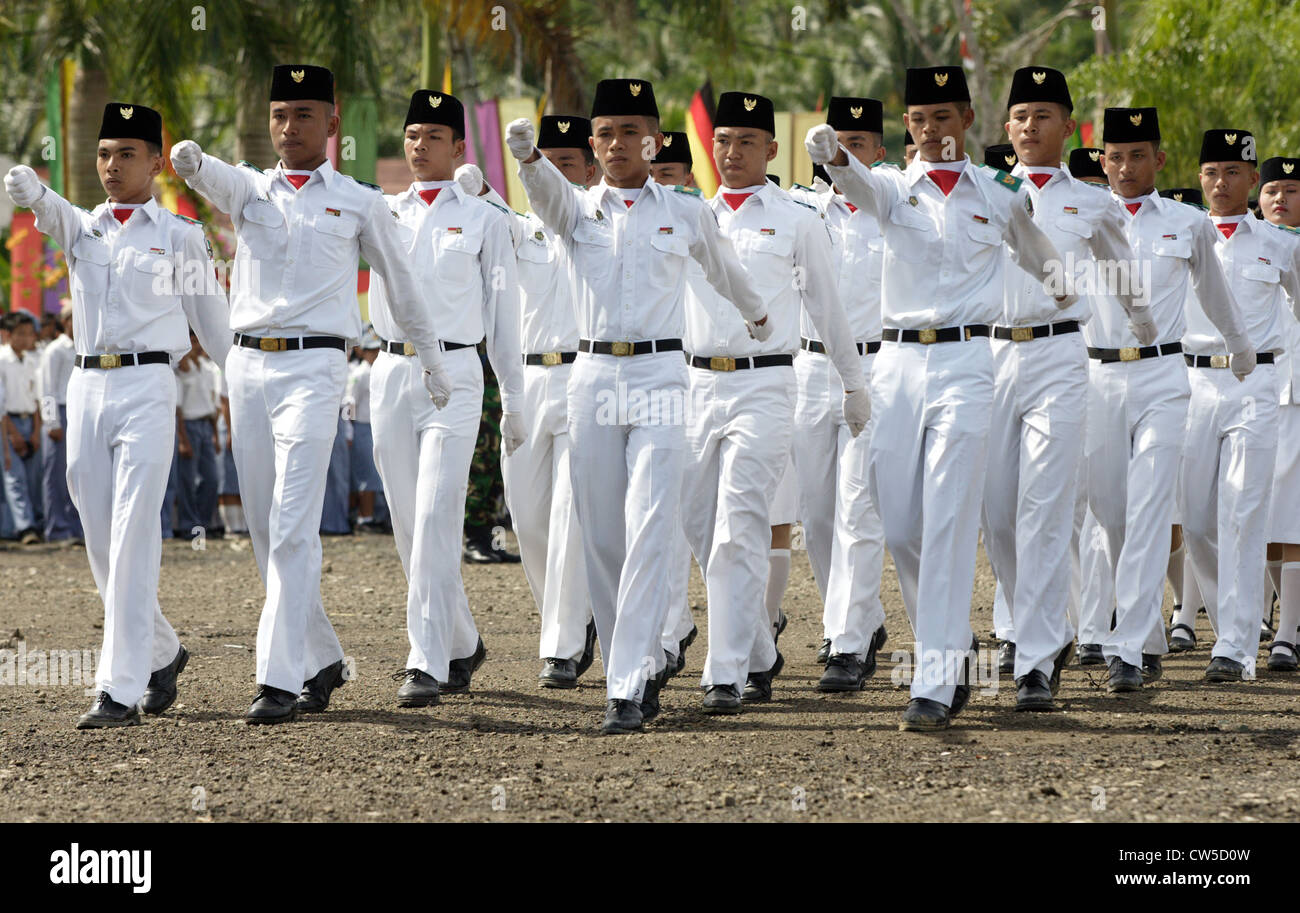 Indonesia's National Day parade in Gunungsitoli Stock Photo - Alamy