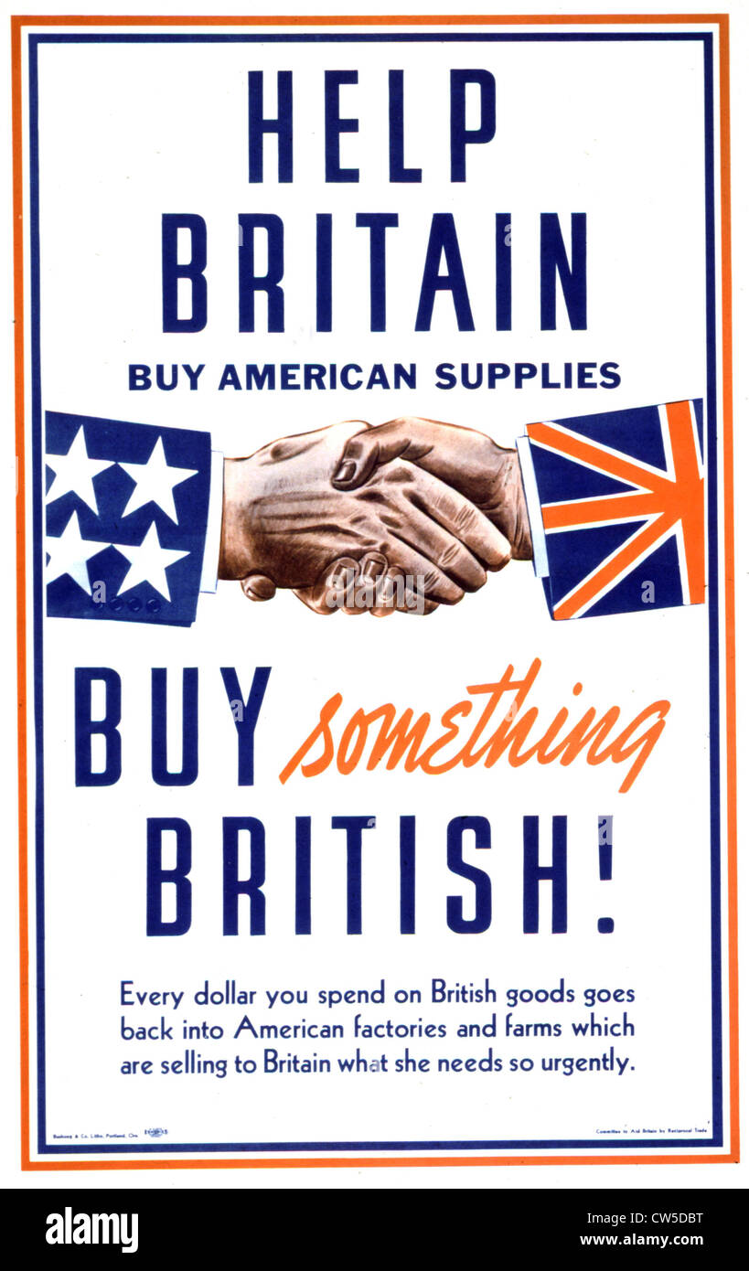 Propaganda poster the aim of which is to help Great Britain Stock Photo ...