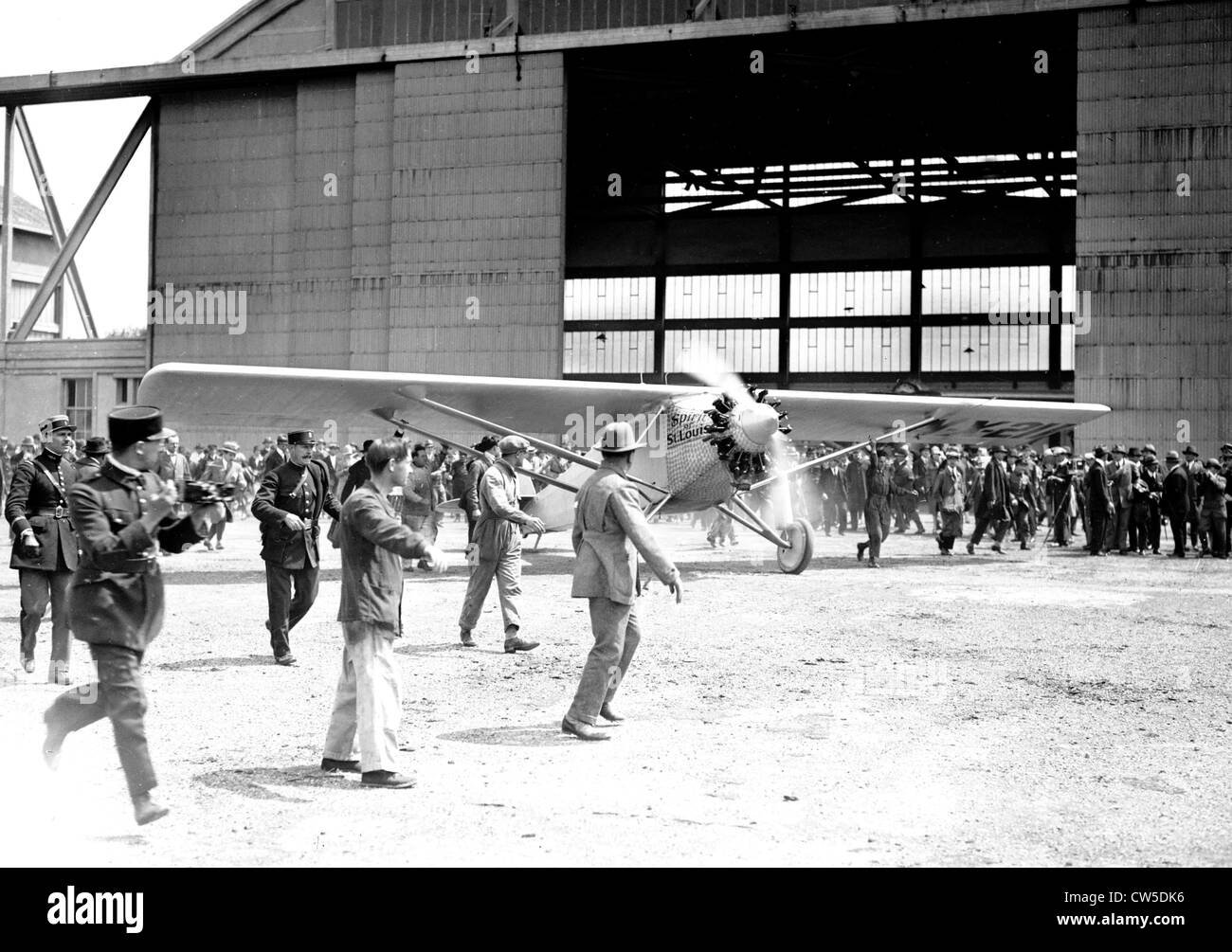 Charles Lindbergh. Atlantic crossing. The "Spirit of St-Louis" at Le ...