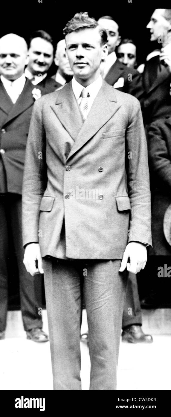 Charles Lindbergh. Atlantic crossing. Portrait of Lindbergh Stock Photo ...