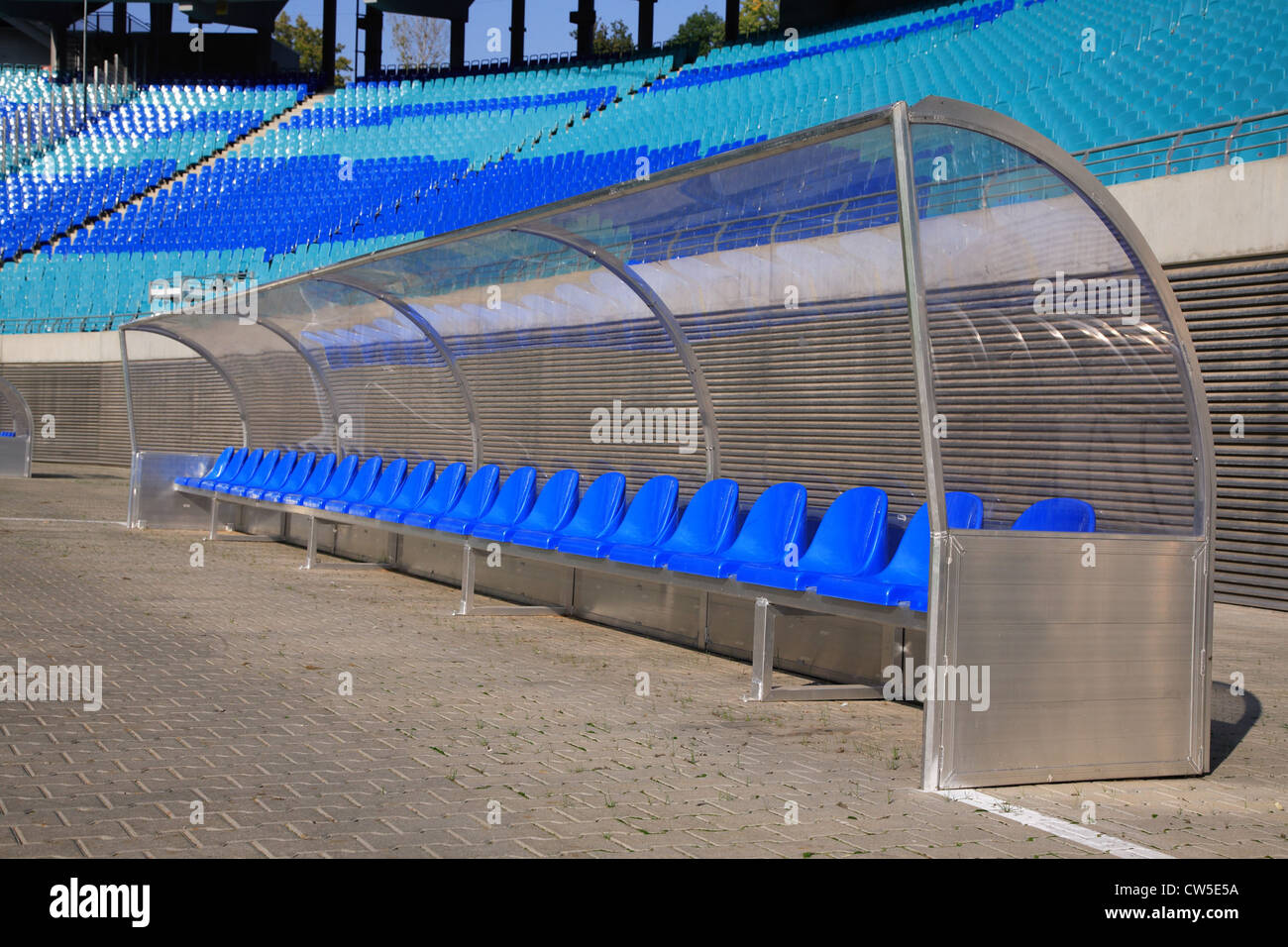 Football stadium dugout seats hi-res stock photography and images - Alamy