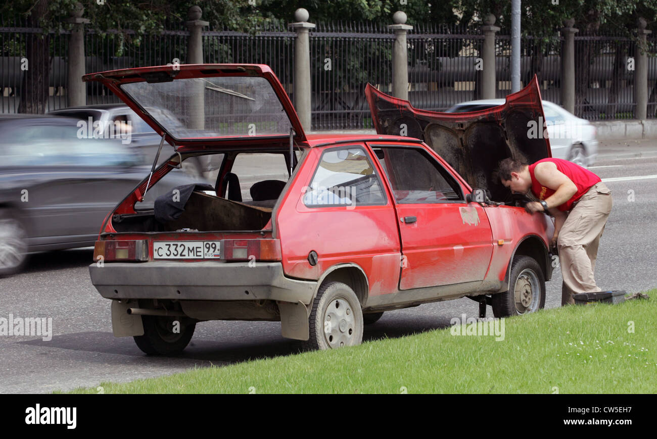 Old broken down russian car hi-res stock photography and images - Alamy