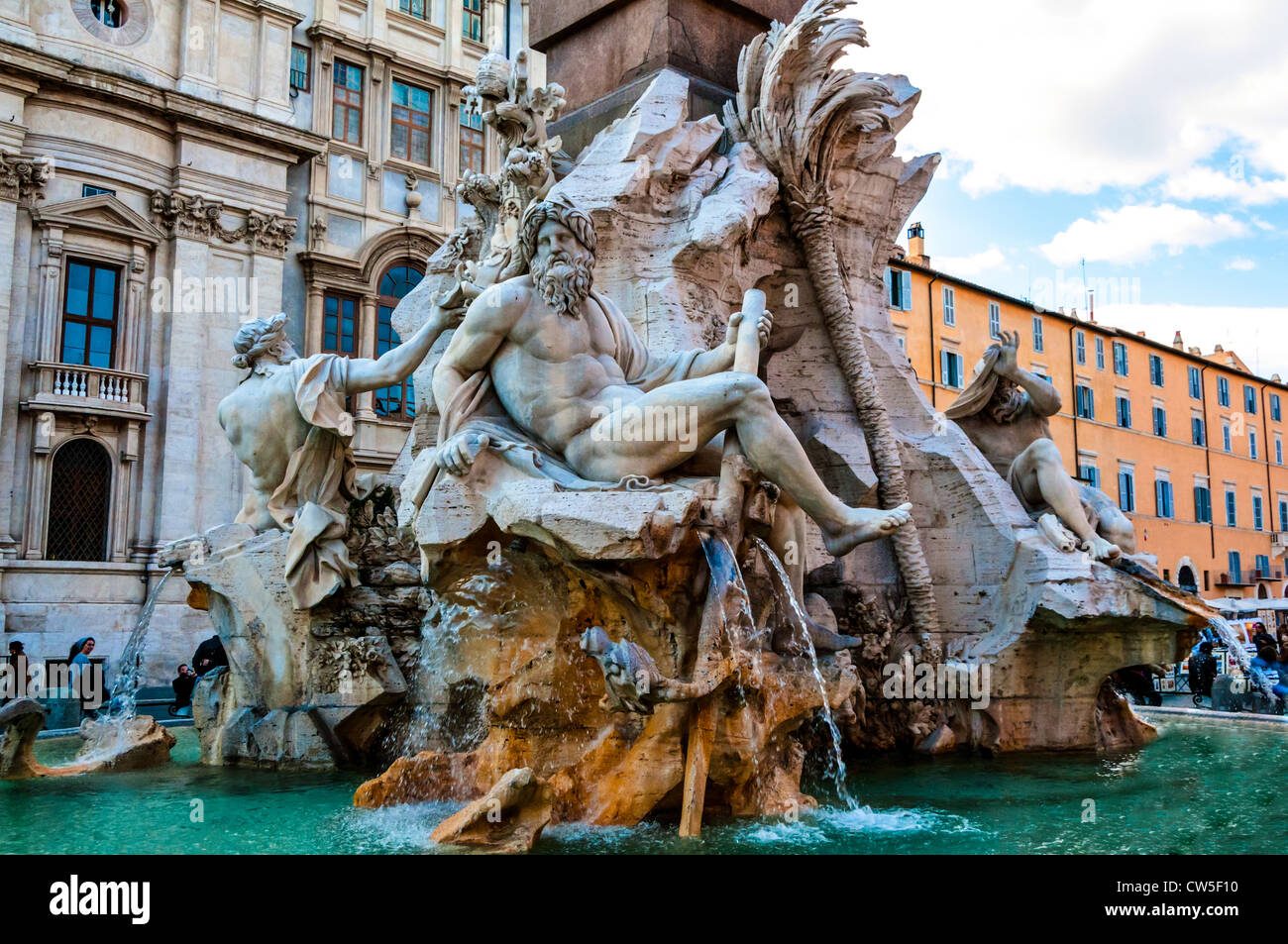 Fountain in the Navona Piazza Rome Stock Photo - Alamy