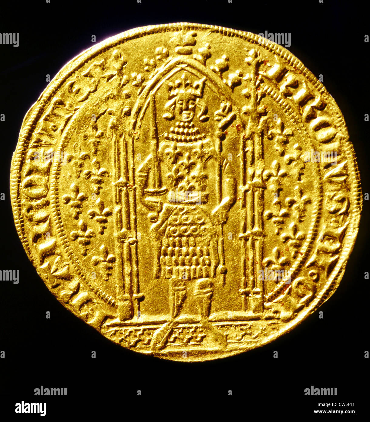 Gold medal of Charles V the Wise (1338-1380 Stock Photo - Alamy