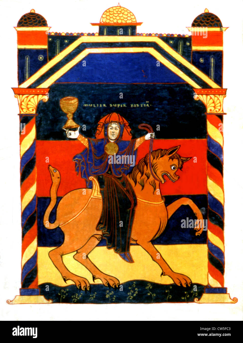 Beatus de Liebana, Commentary on the Apocalypse of St. Sever Stock ...