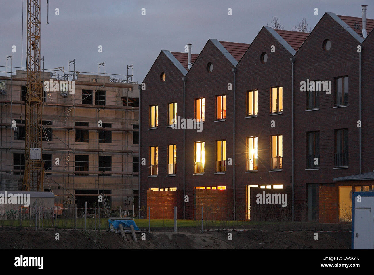 Berlin, brand newly built townhouses Stock Photo - Alamy