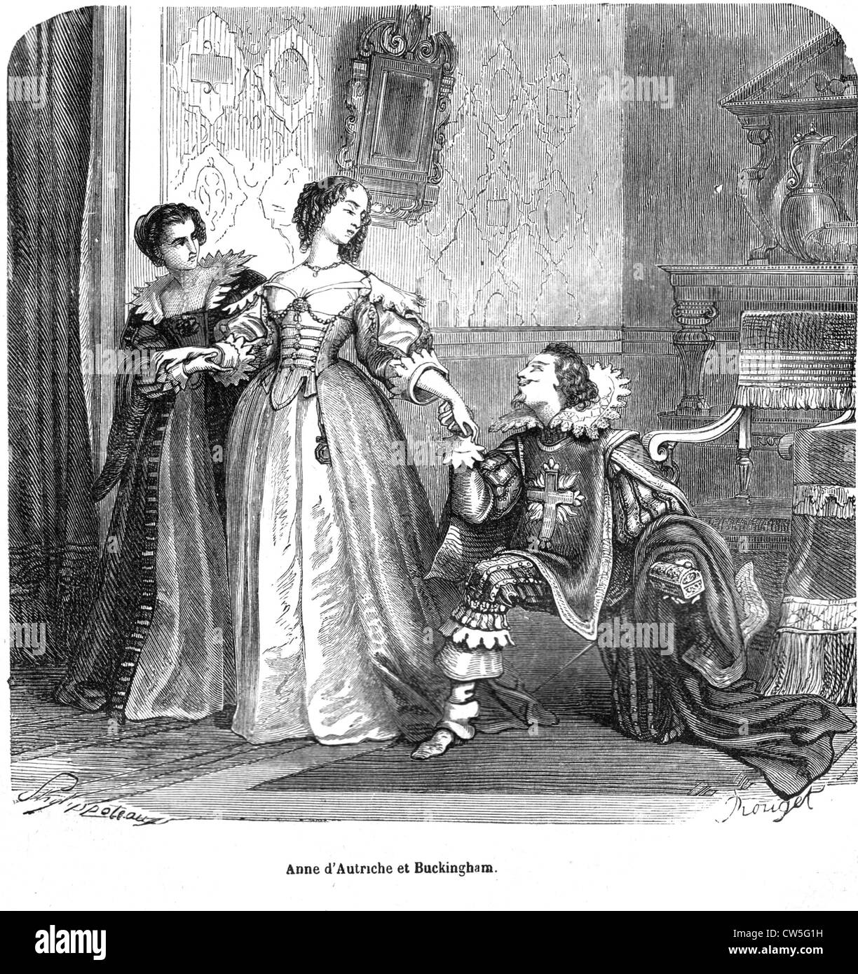 The Three Musketeers, Anne of Austria with Lord Buckingham Stock Photo ...