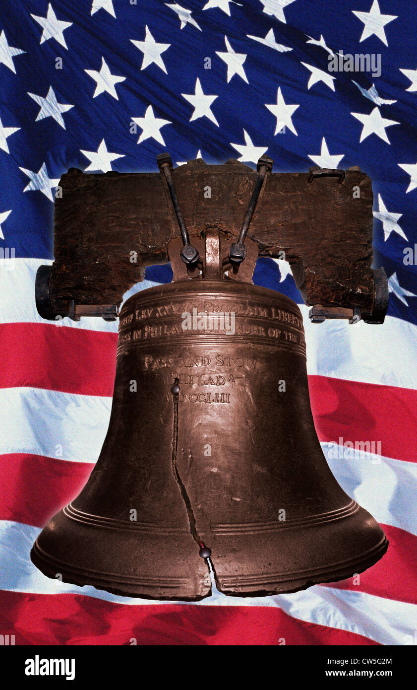 American flag liberty bell hi-res stock photography and images - Alamy