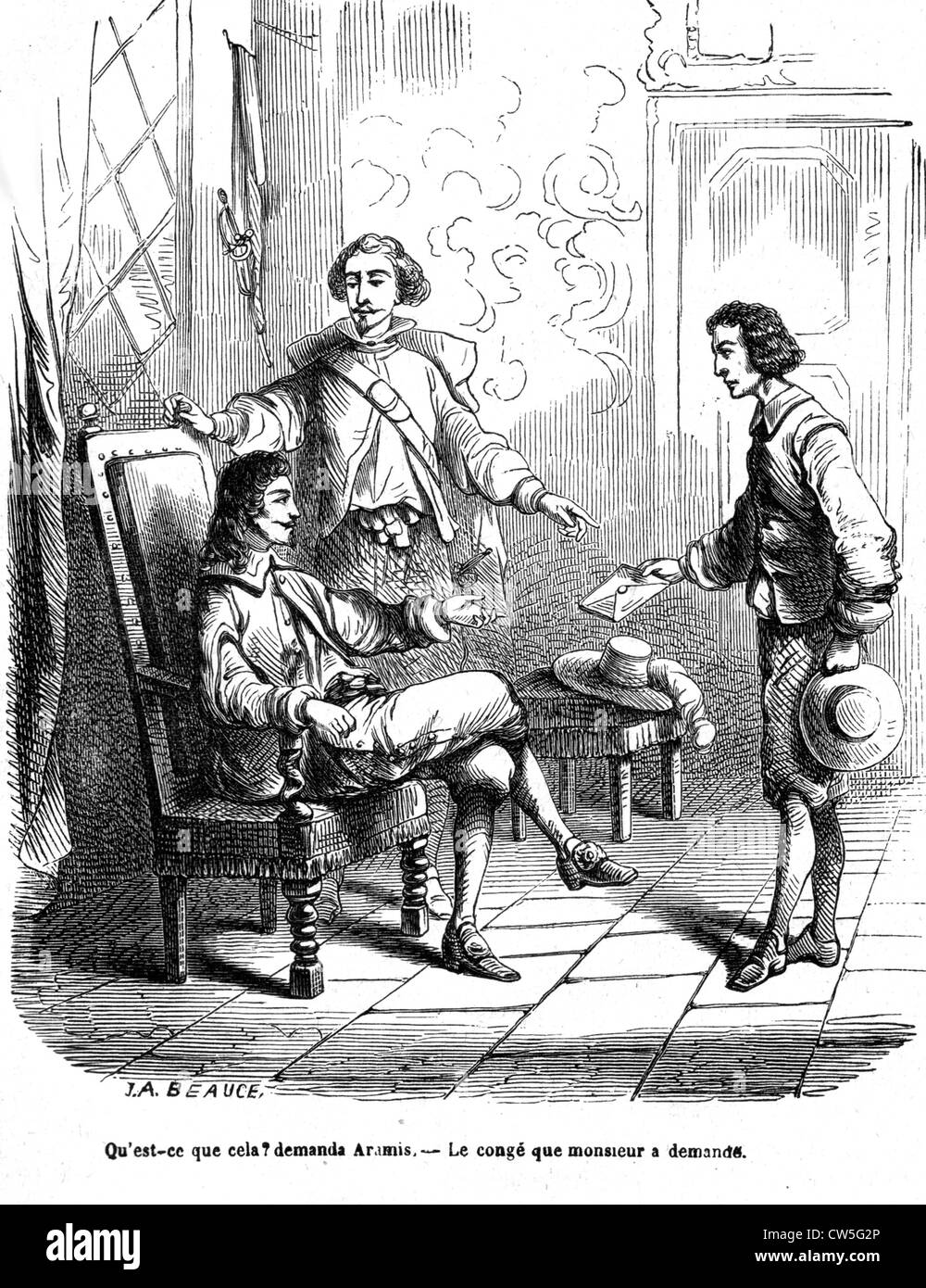 The Three Musketeers, Aramis, D'Artagnan with Mr. de Tréville Stock ...
