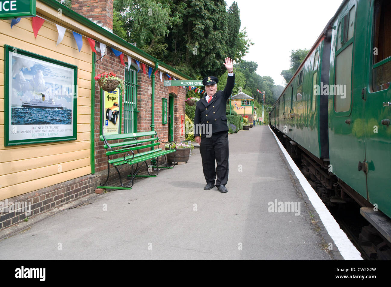 East Hants Railway / Watercress Line: station master Stock Photo - Alamy