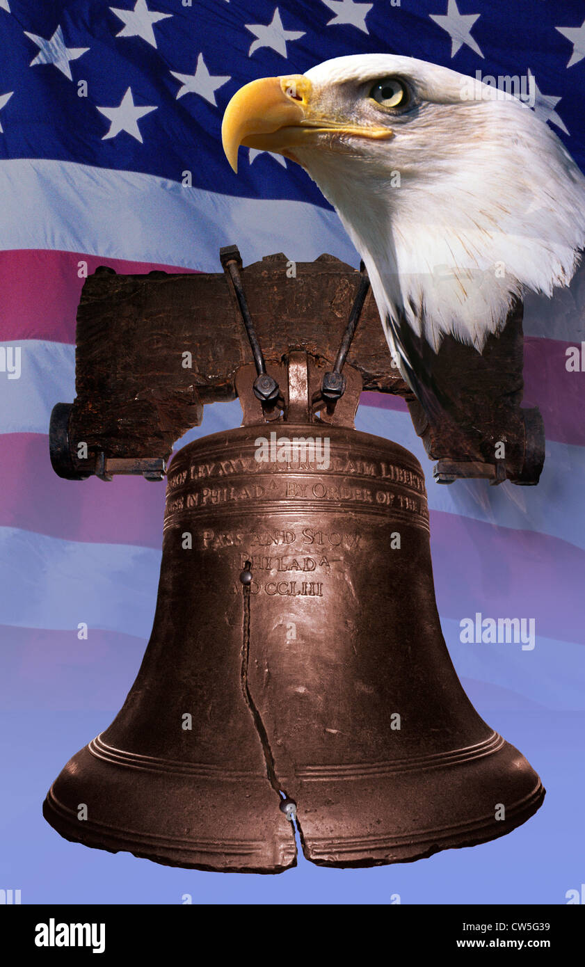 Liberty bell american flag hi-res stock photography and images - Alamy