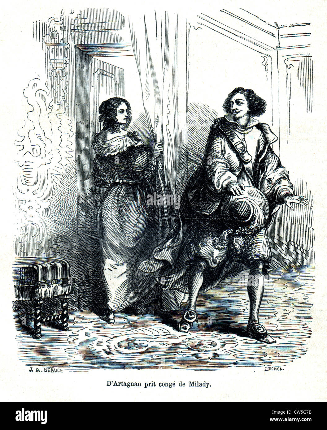 The Three Musketeers, D'Artagnan with Milady Stock Photo - Alamy