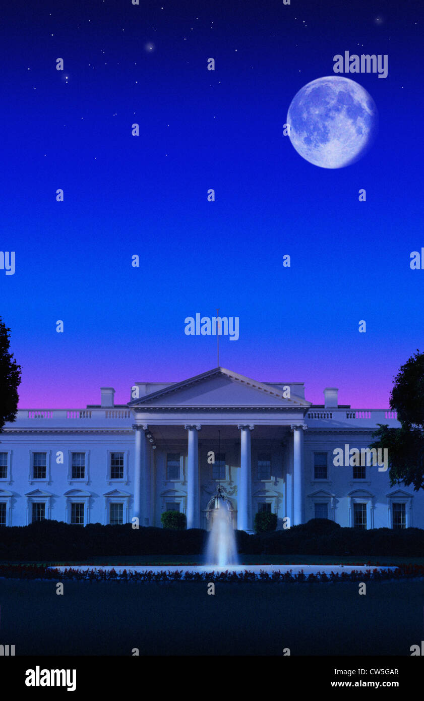 White house full moon hi-res stock photography and images - Alamy