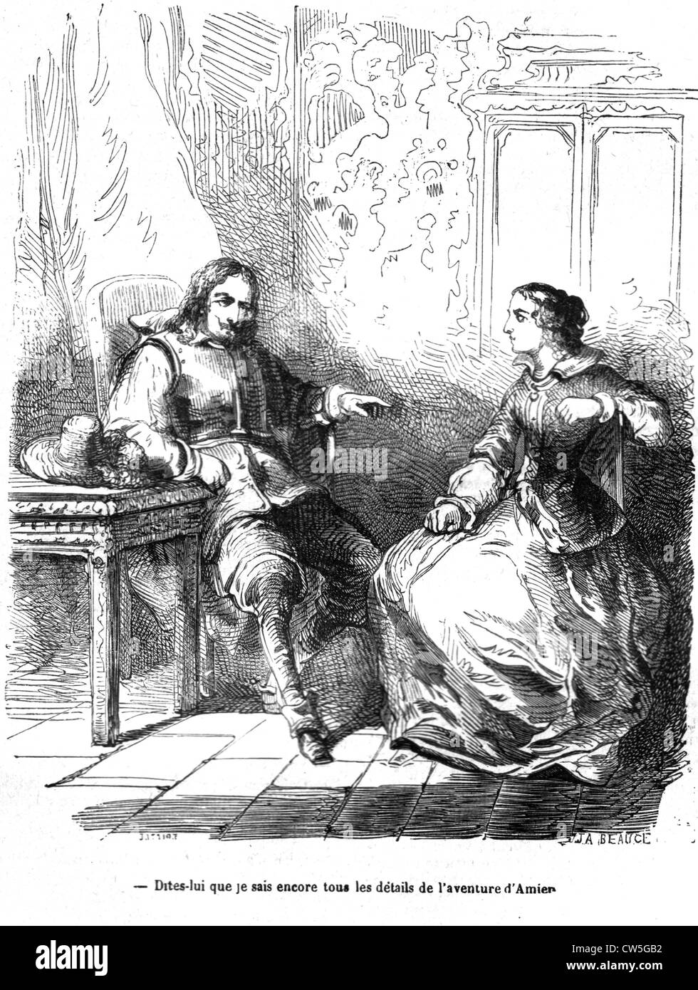 The Three Musketeers, Milady and the cardinal de Richelieu Stock Photo ...