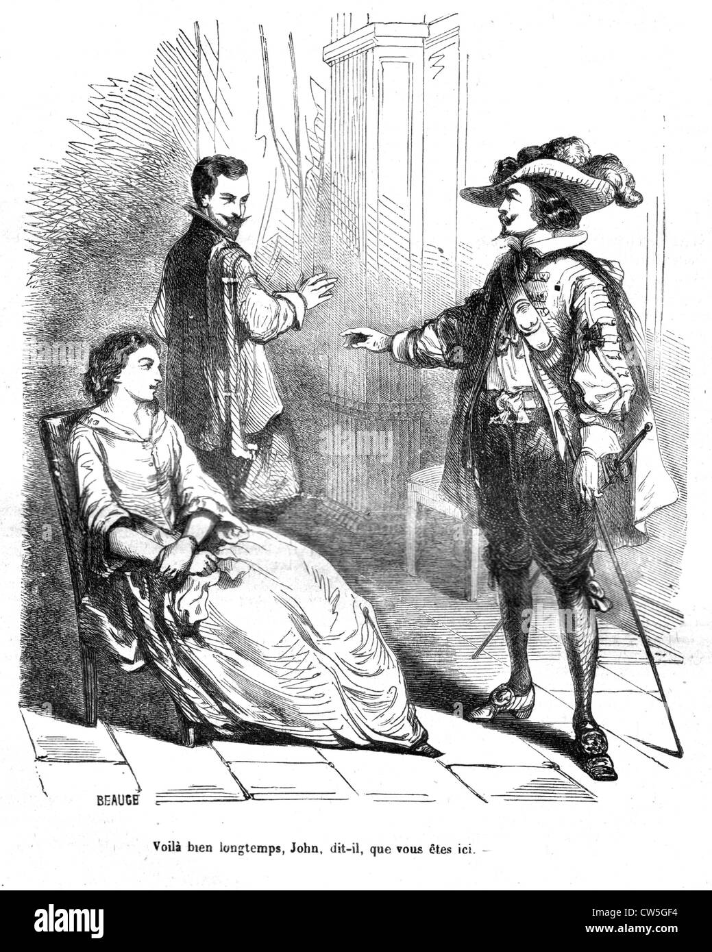 The Three Musketeers, Felton, lord de Winter and Milady Stock Photo - Alamy