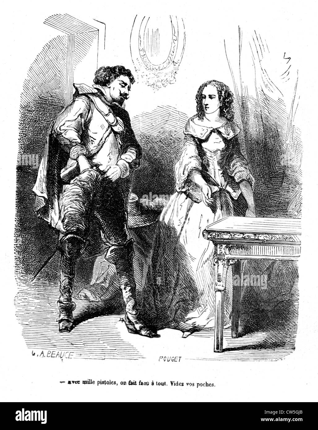 The Three Musketeers, Count de Rochefort with Milady Stock Photo - Alamy