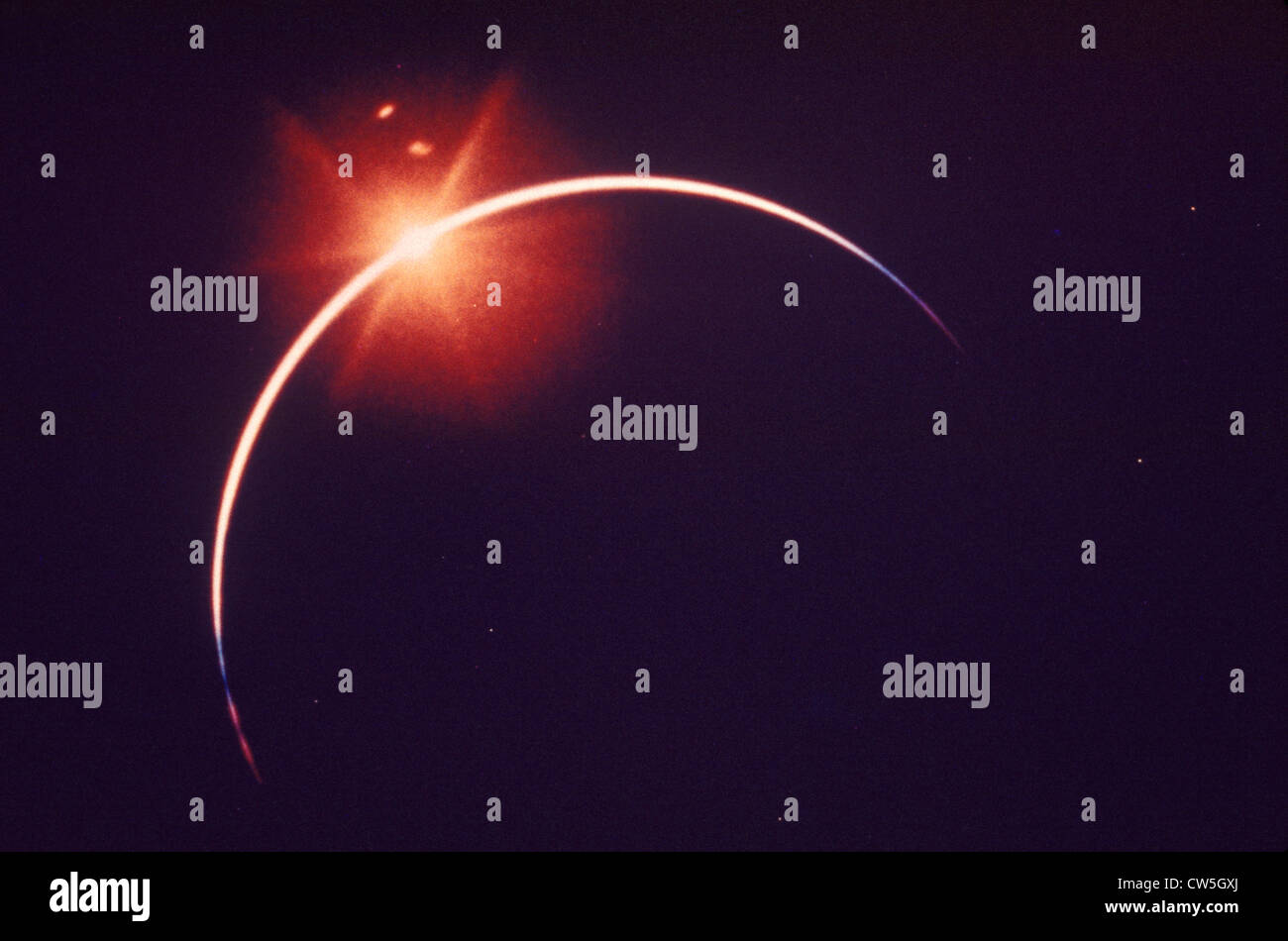 A total solar eclipse with the diamond ring effect Stock Photo - Alamy