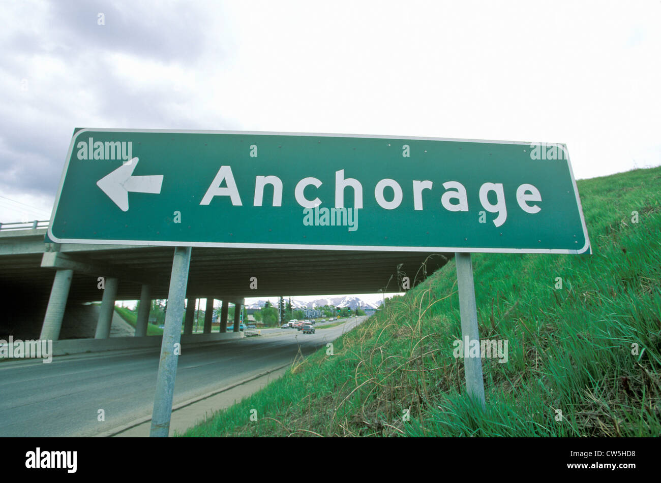 Anchorage sign along highway hi-res stock photography and images - Alamy