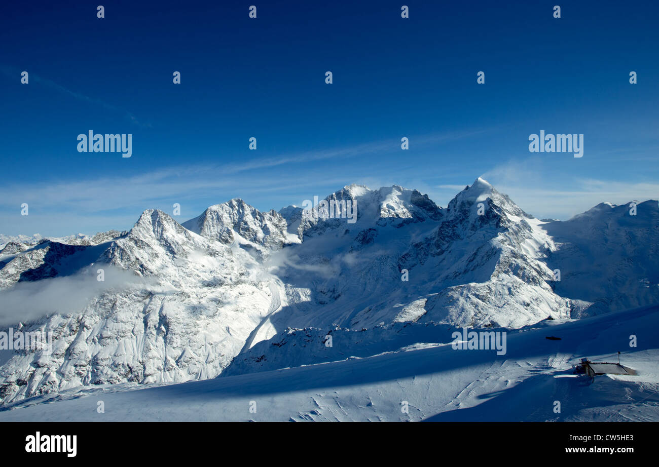 The summit of Piz Roseg and Piz Bernina and Piz Zupo Stock Photo - Alamy