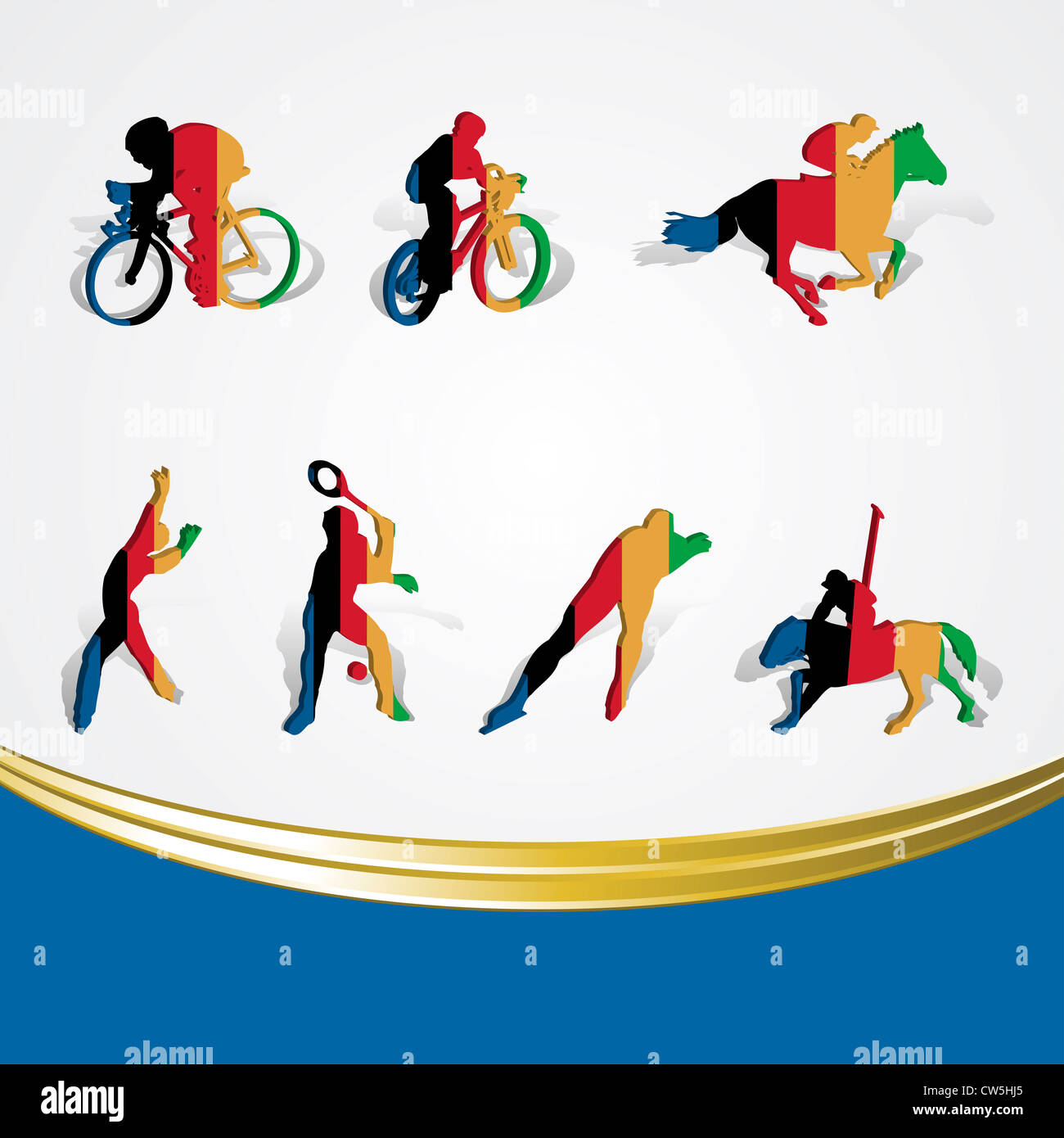 set of various icon sport or symbol sports colorful on white Stock ...
