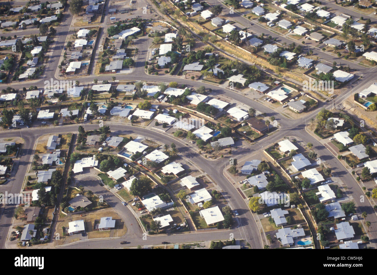 Aerial view of desert suburban homes in Tucson, Arizona Stock Photo - Alamy