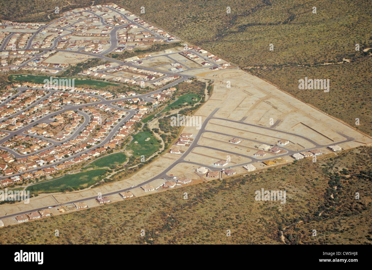 Aerial view of desert land use in tucson hi-res stock photography and ...