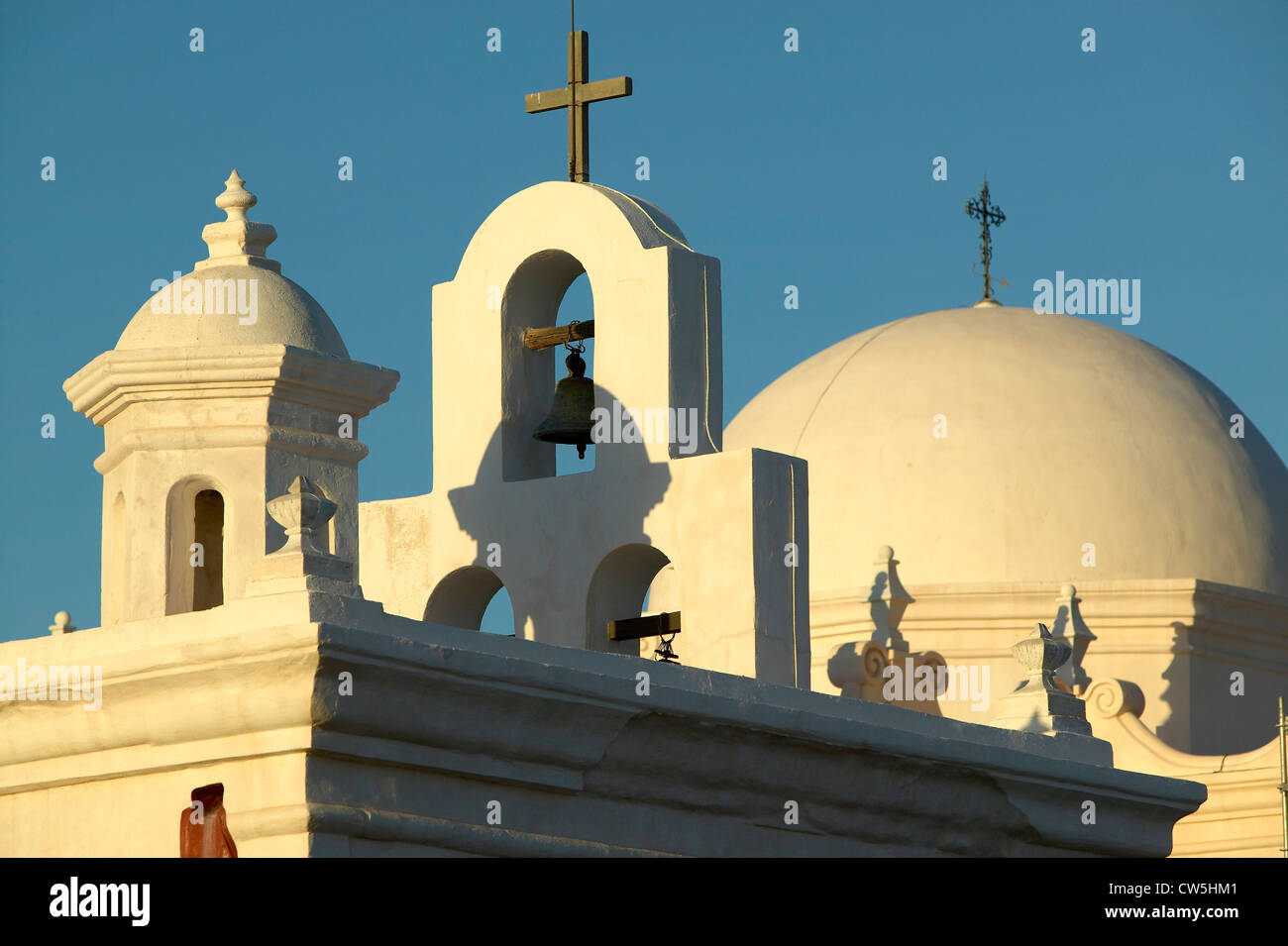 Historic white Mission of San Xavier del Bac, south of Tucson Arizona ...