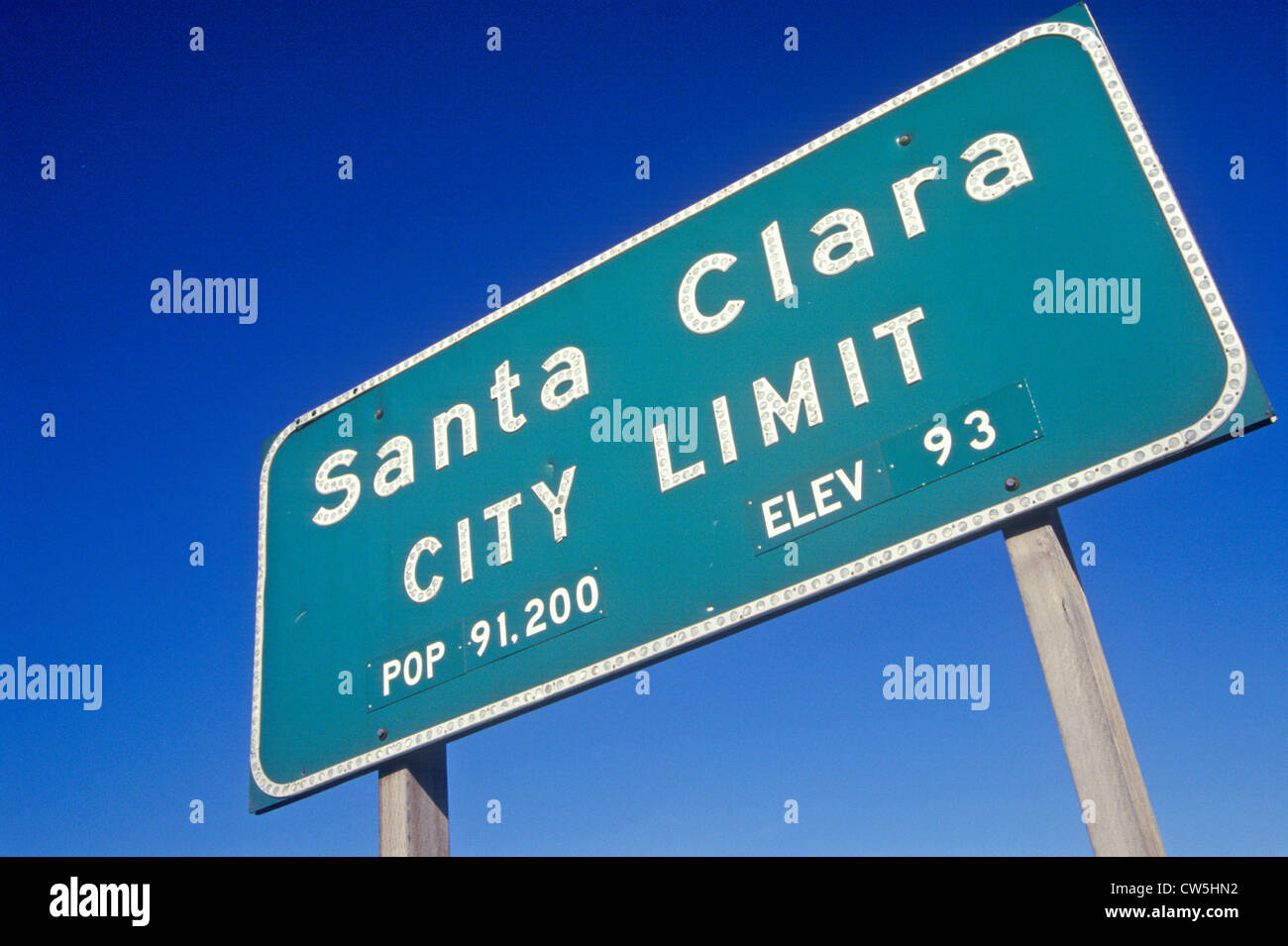 ?Santa Clara City Limit? sign, Santa Clara, Silicon Valley, California ...
