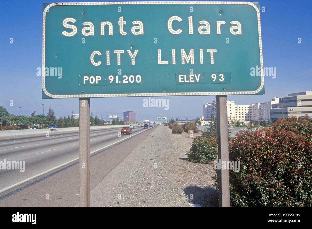 ?Santa Clara City Limit? sign, Santa Clara, Silicon Valley, California ...