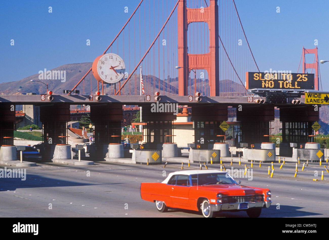 Toll Gate on the Golden Gate Bridge, San Francisco, California Stock ...