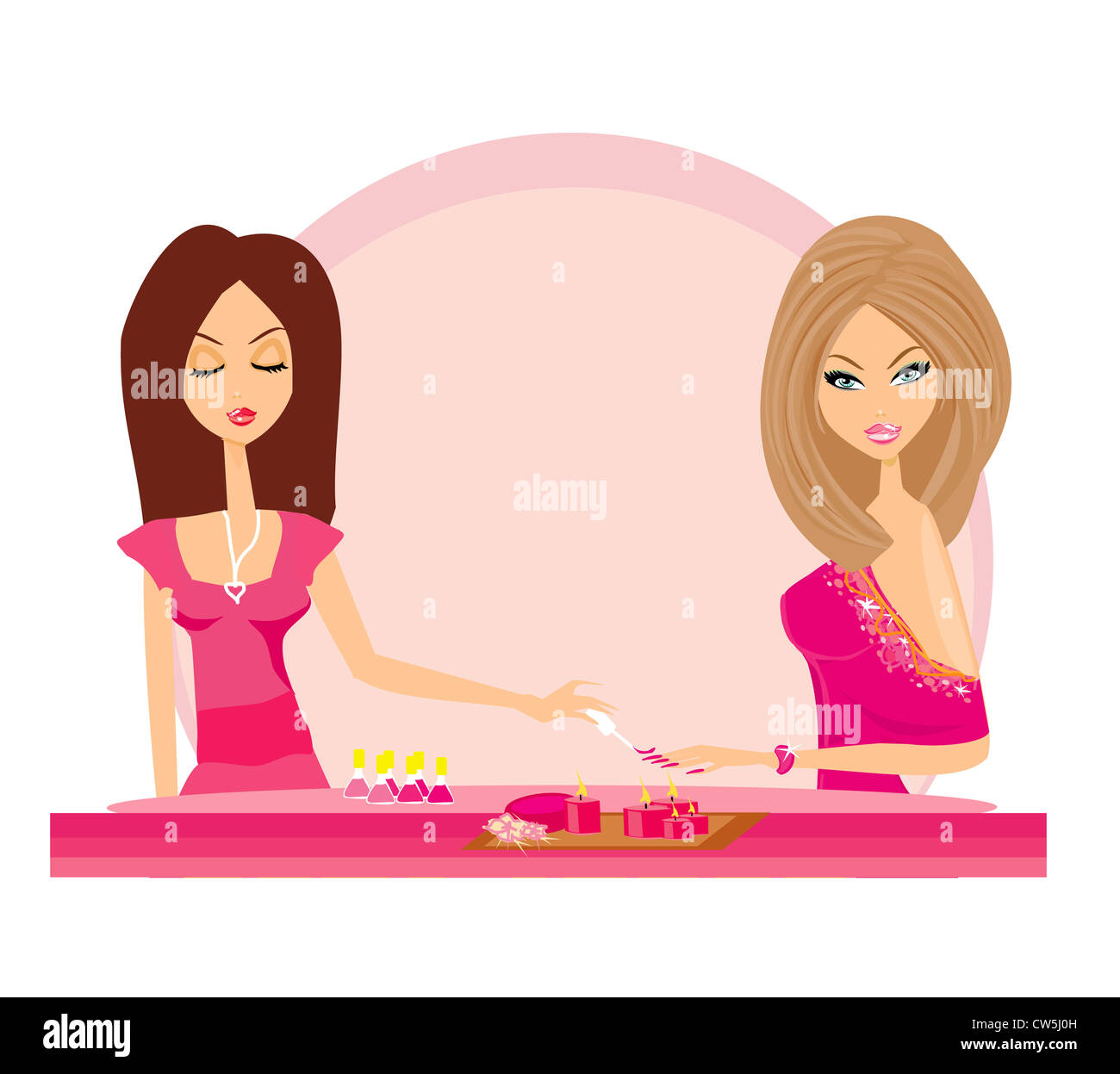 Young lady doing manicure in beauty salon Stock Photo - Alamy