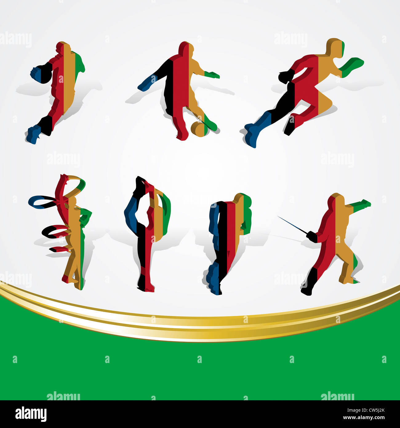 set of various icon sport or symbol sports colorful on white Stock ...
