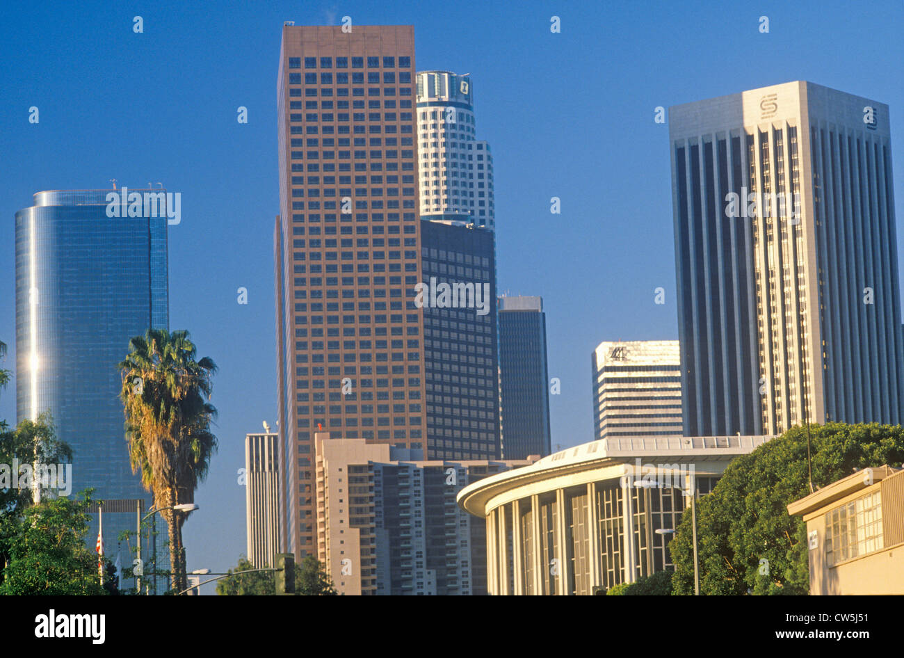 Morning view of new Los Angeles skyline, Los Angeles, California Stock ...