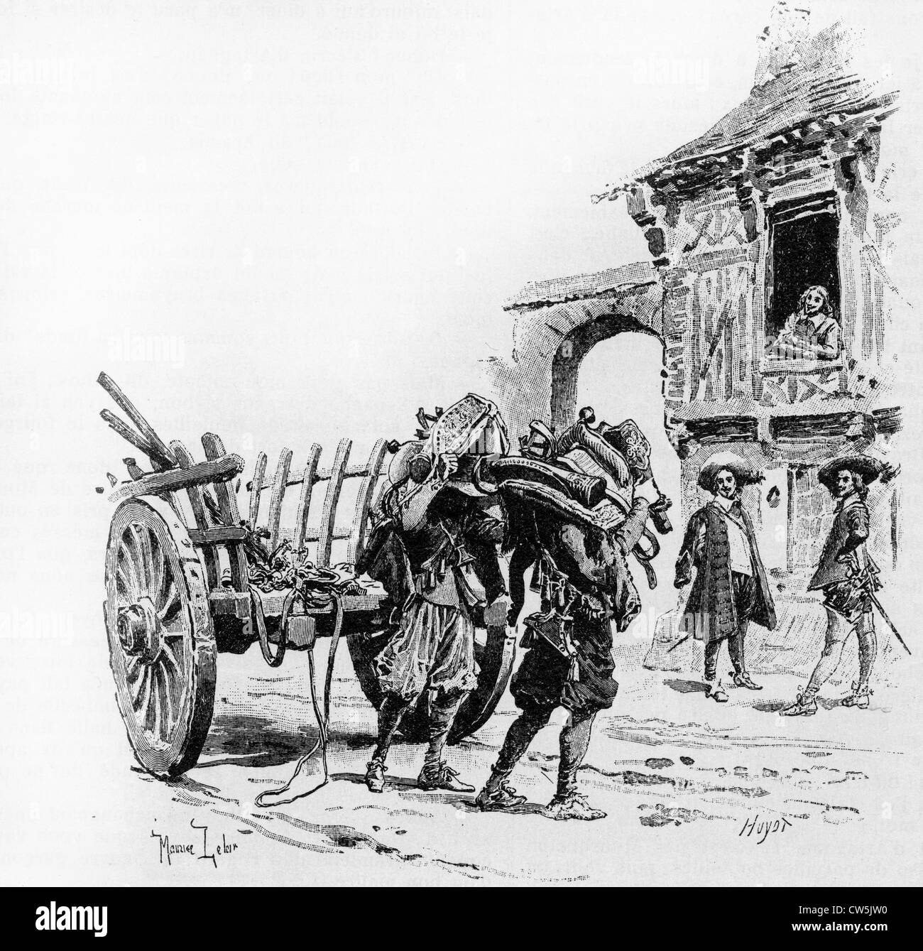 The Three Musketeers. Engraving 19th C Stock Photo - Alamy