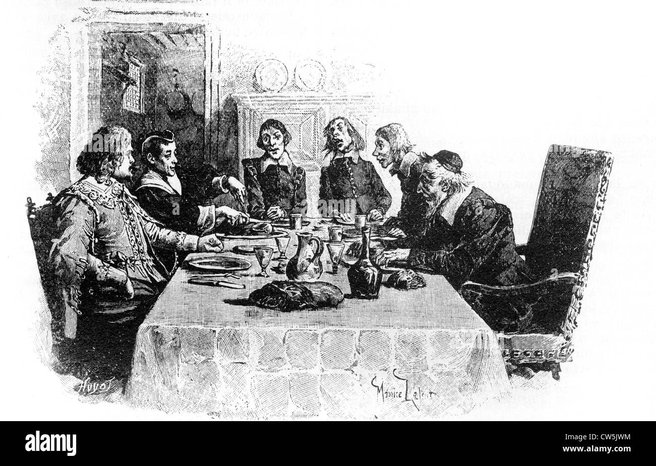 The Three Musketeers. Engraving 19th C Stock Photo - Alamy